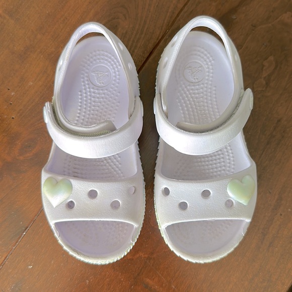 CROCS | Shoes | Toddler Girl Crocs Two Strap Sandals Lavender Heart ...